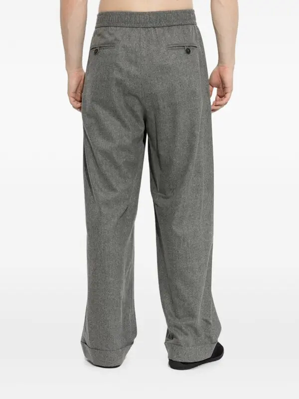 Giorgio Armani Wide-leg Viscose Pants With Tonal Stripe Embroidery - Multicolor