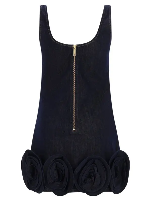 SELF-PORTRAIT Mini Dress With Floral Detail - Blue