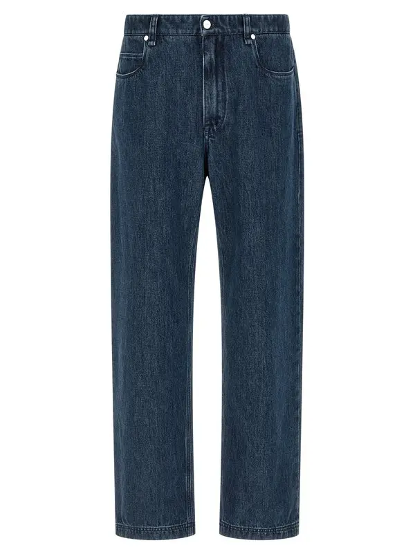 Fendi Ff Print Inner High Waist Flare Leg Jeans - Blue