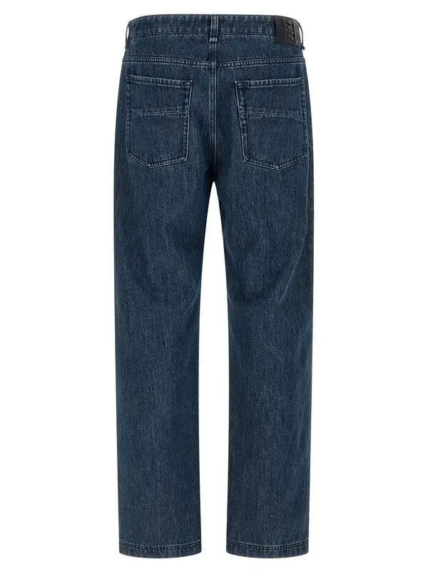 Fendi Ff Print Inner High Waist Flare Leg Jeans