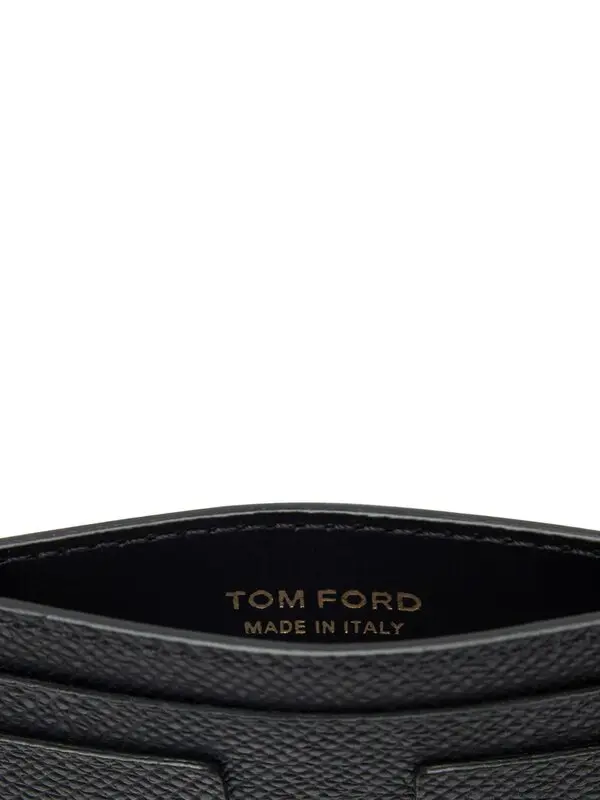 TOM FORD Classic Small Grain Leather Card Holder - Black