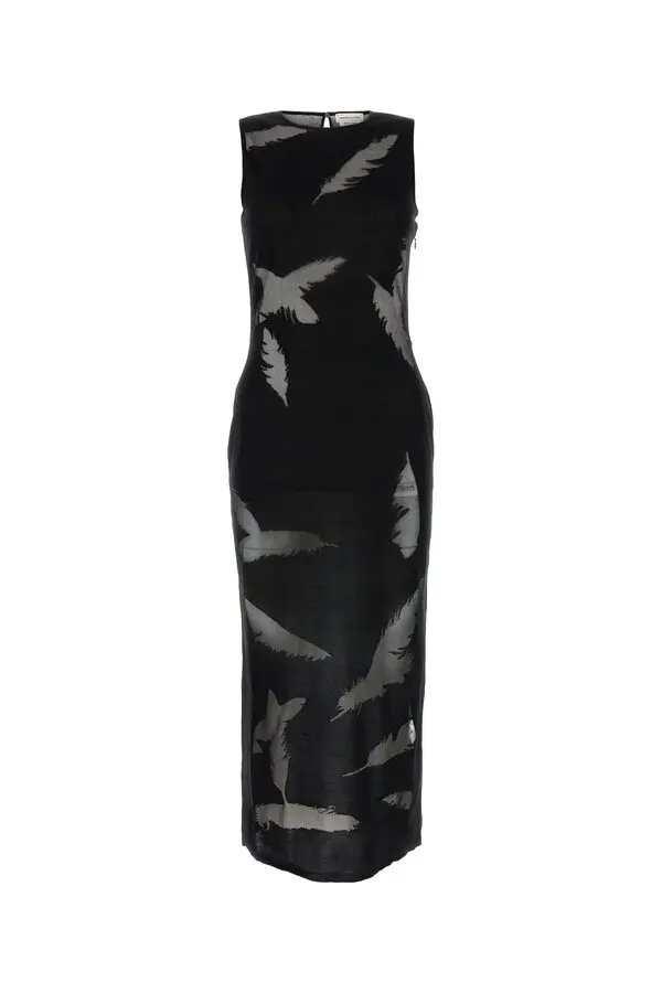 Alexander McQueen Feather Print Sheath Dress