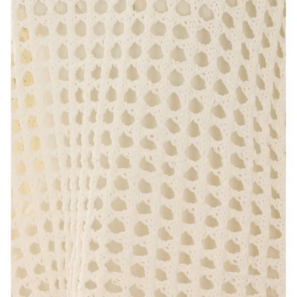 Max Mara Febe Cotton Mesh Knit Sweater - White