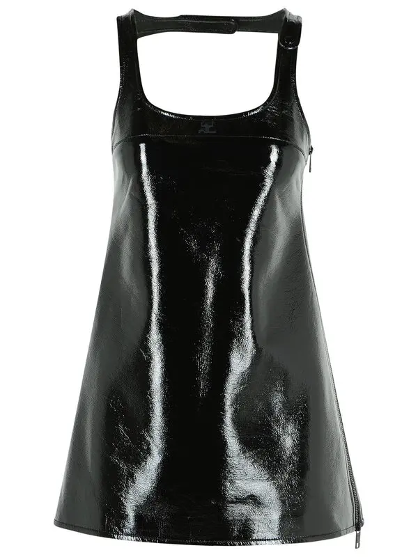 COURREGES Courrèges Sleeveless Vinyl Dress - Black