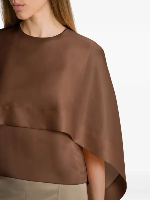 Alberta Ferretti Silk Cape Shirt
