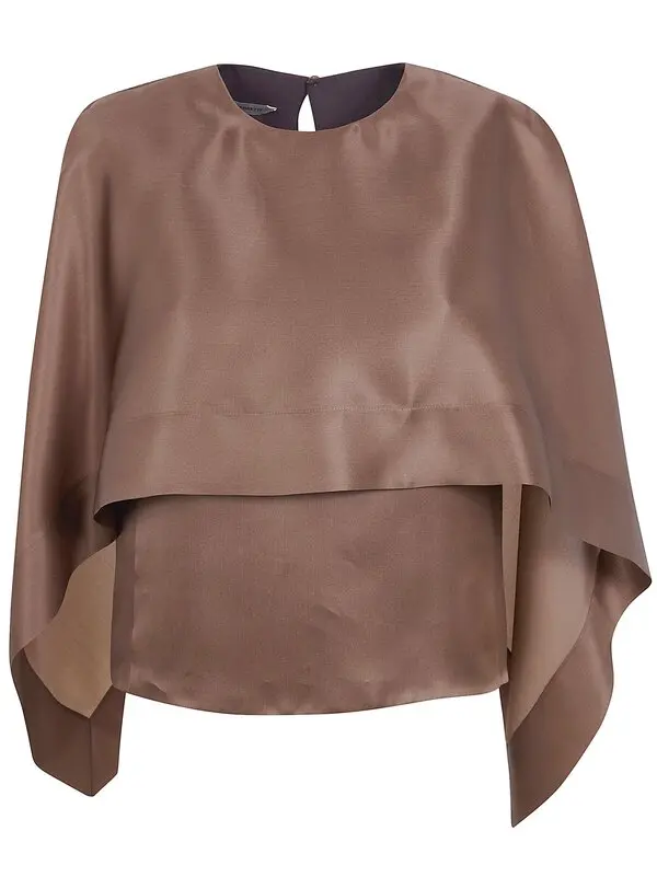 Alberta Ferretti Silk Cape Shirt
