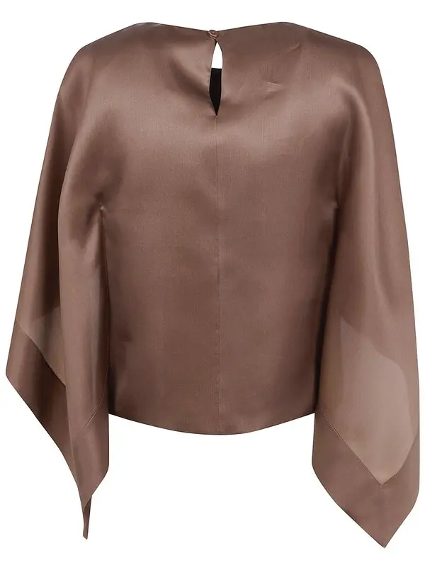 Alberta Ferretti Silk Cape Shirt