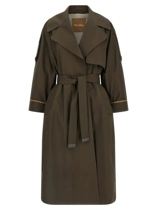 Max Mara Mtcutrench Trench Coat - Green