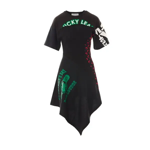 MARINE SERRE Printed Jersey Knee-length Dress - Black