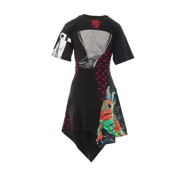 MARINE SERRE Printed Jersey Knee-length Dress - Black