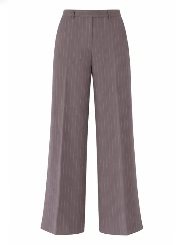 Dries Van Noten Wool Blend Pinstriped Wide-leg Trousers - Multicolor
