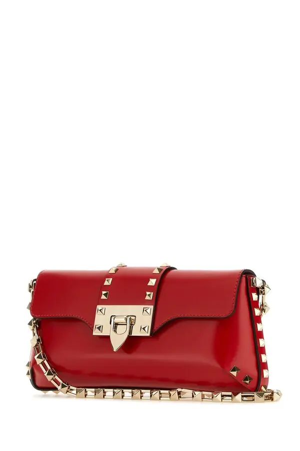 Valentino Garavani Calf Leather Clutch With Stud Embellishments