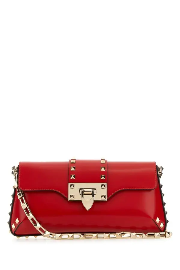 Valentino Garavani Calf Leather Clutch With Stud Embellishments - Multicolor