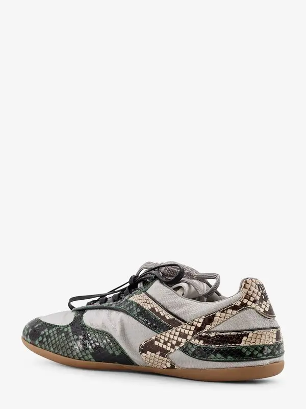 Miu Miu Technical Fabric And Python-print Sneakers - Multicolor