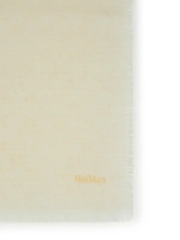Max Mara Magico' Virgin Wool Scarf Tela - Cream