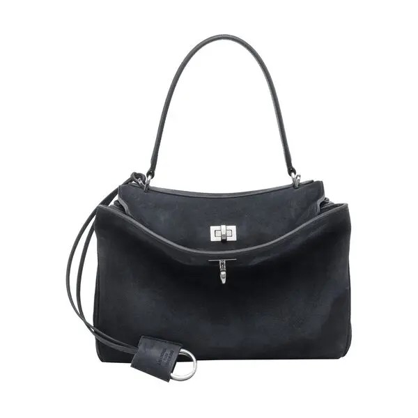 Balenciaga Small Suede Rodeo Handbag - Gray