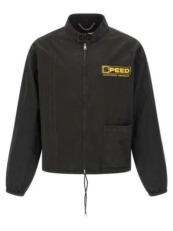 MAISON MARGIELA Vintage Graphic Print Zip-up Track Jacket - Gray