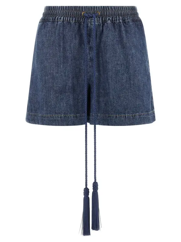 Valentino Garavani Vgold Crêpe Couture Shorts - Blue