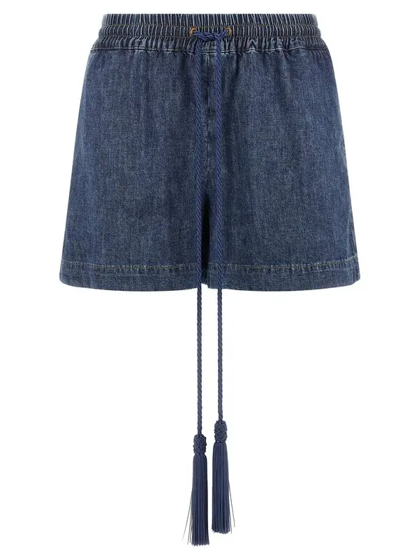 Valentino Garavani Vgold Crêpe Couture Shorts - Blue