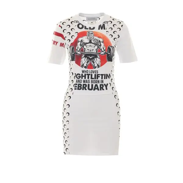MARINE SERRE Mini Printed Dress - White