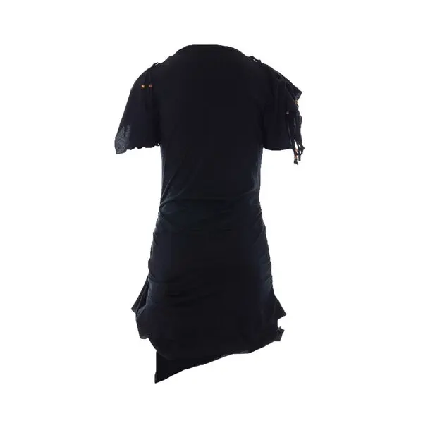Isabel Marant Étoile Gathered Asymmetrical Short-sleeve Crew Neck Dress - Black