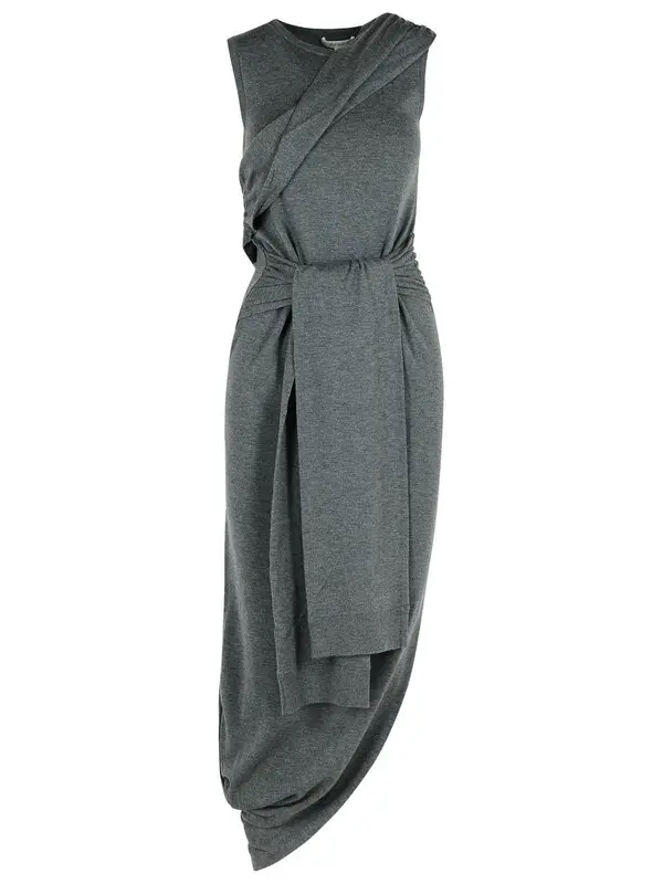 JW Anderson Asymmetrical Draped Knit Dress - Gray