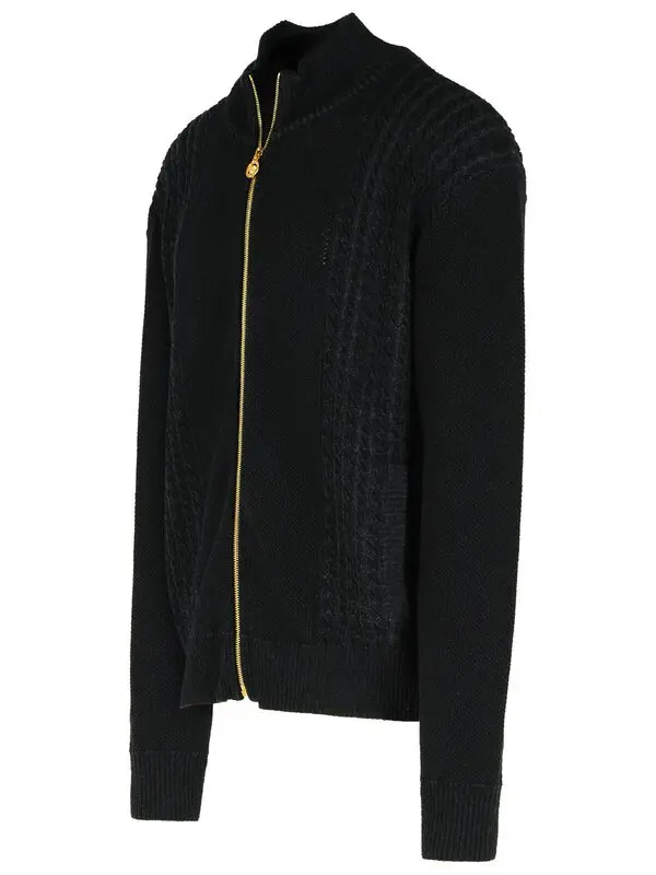 Versace Cotton Blend Zip Sweater