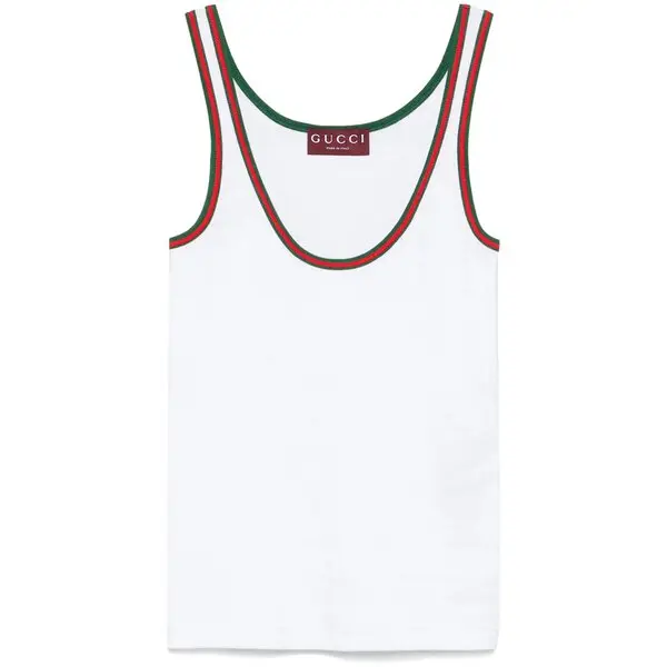 Gucci Embroidered Logo Tank Top - White