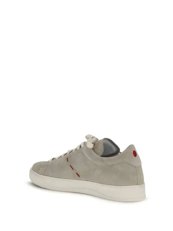 Kiton Suede Lace-up Sneakers - Cream