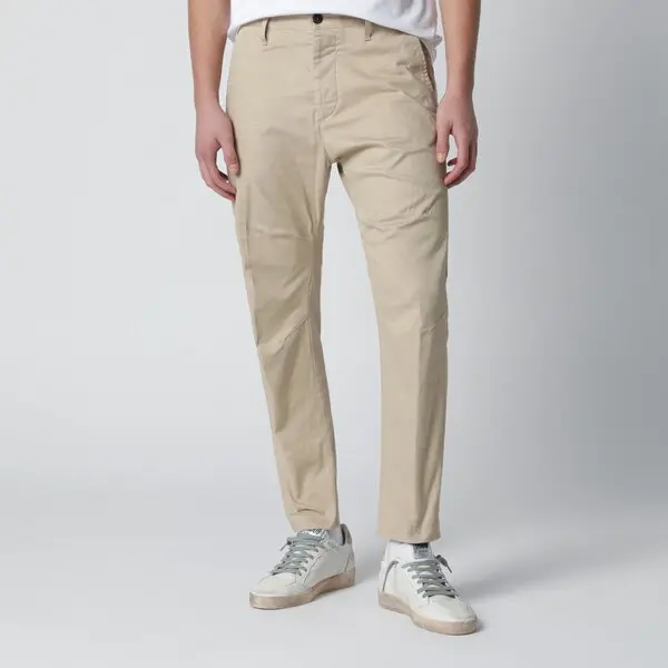 Dsquared2 Beige Cotton-blend Trousers - Cream