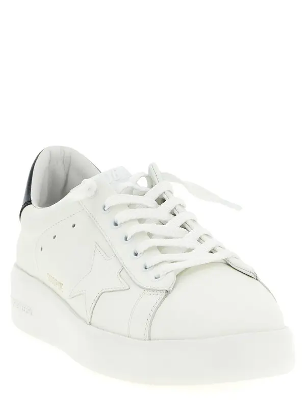GOLDEN GOOSE Pure New Leather Lace-up Sneakers With Side Star Detail - Blue