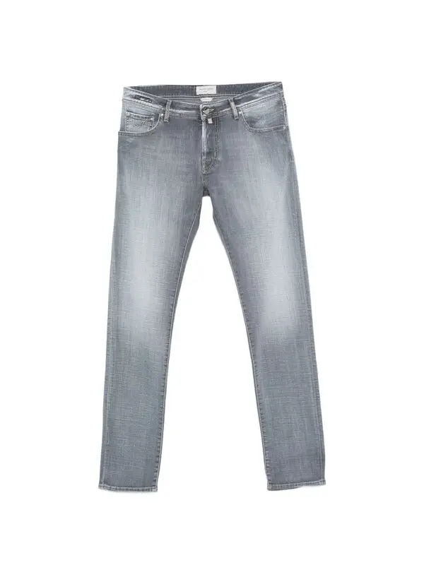 Jacob Cohen Super Slim Fit Nick Jeans With Black Stitching - Gray