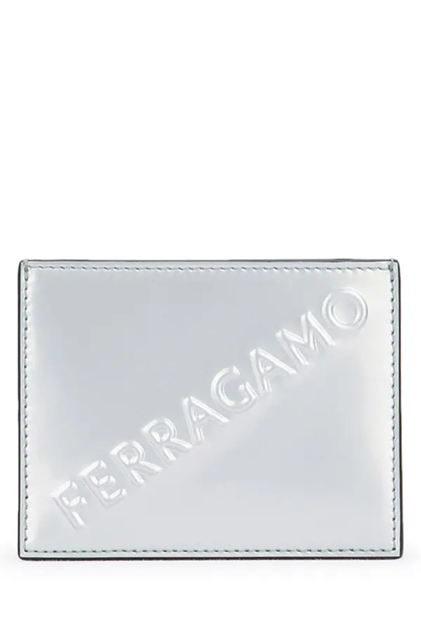 FERRAGAMO Embossed Leather Card Holder - Multicolor