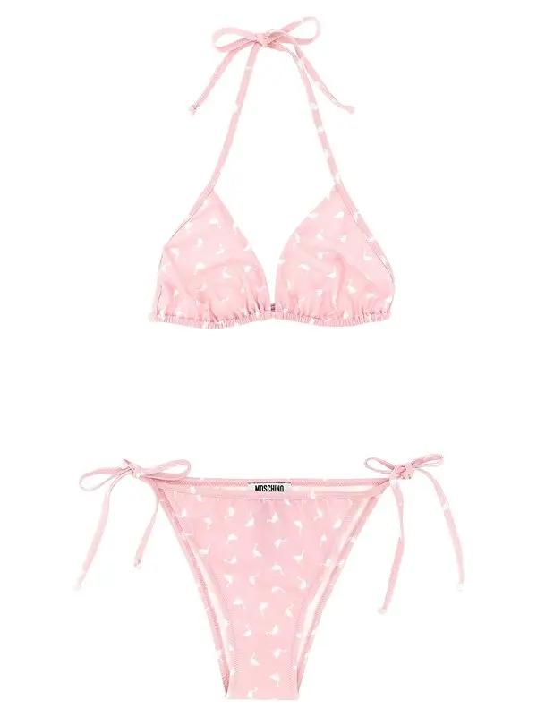 Moschino Goose Print Triangle Bikini - Pink