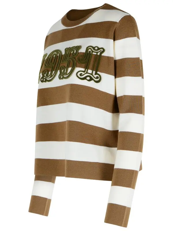 Max Mara Viterbo Striped Virgin Wool Sweater - Brown