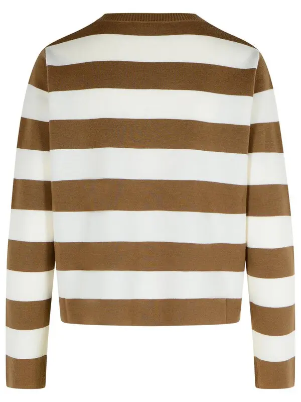 Max Mara Viterbo Striped Virgin Wool Sweater - Brown