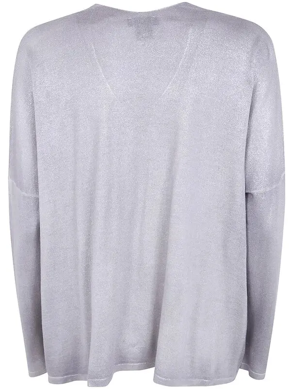 Avant Toi Hand-painted Laminated V-neck Pullover