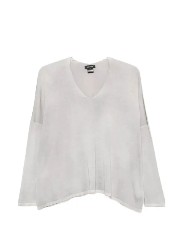 Avant Toi Hand-painted Laminated V-neck Pullover