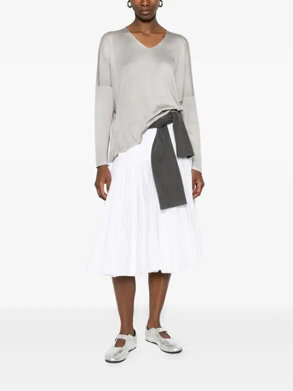 Avant Toi Hand-painted Laminated V-neck Pullover