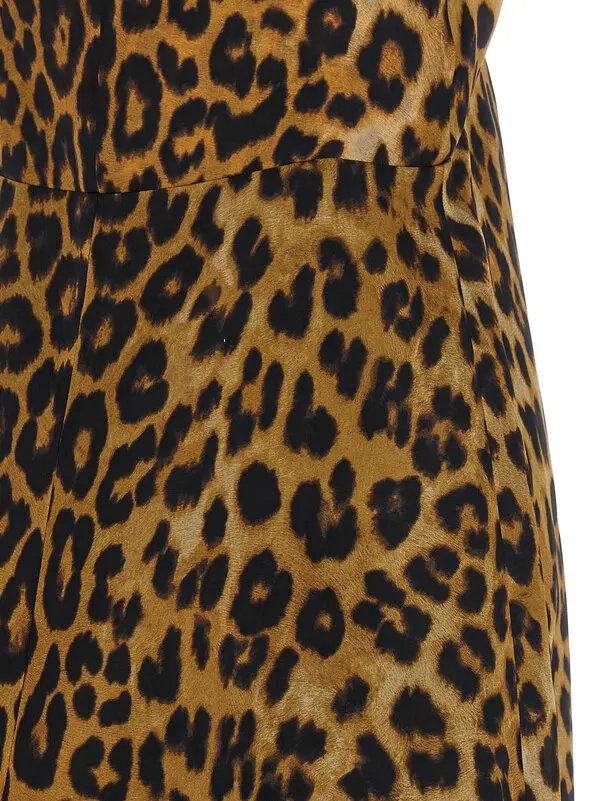 Alberta Ferretti Organza Leopard Print Dress