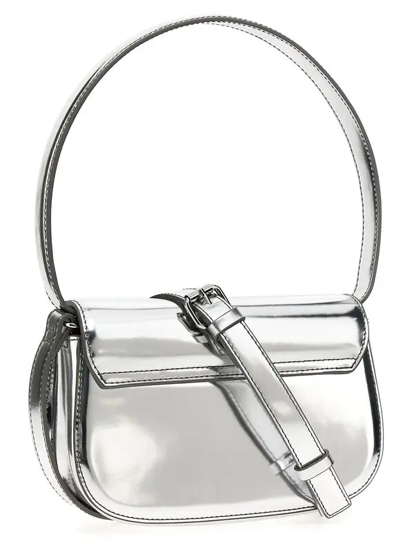 DIESEL® 1dr Shoulder Bag With Maxi Logo - Silver