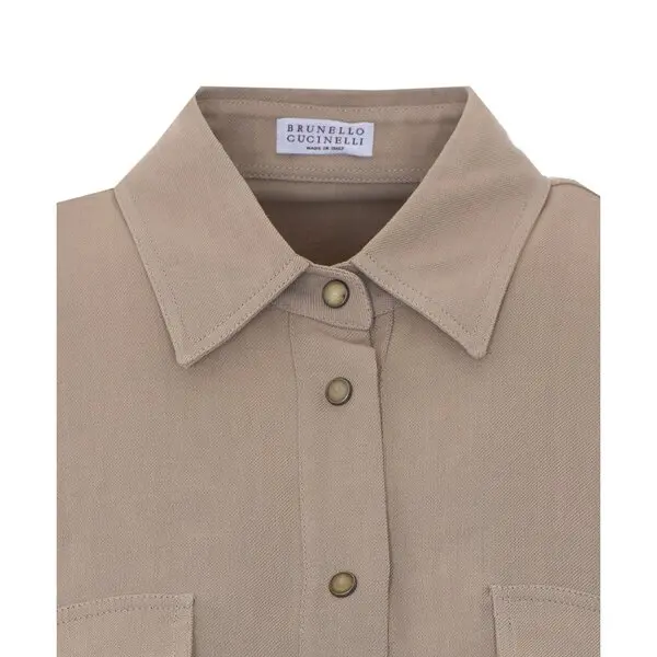 Brunello Cucinelli Viscose And Linen Twill Fluid Shirt