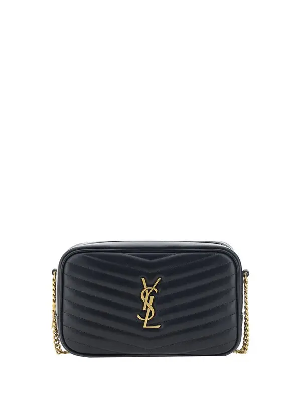 Saint Laurent Lou Quilted Leather Shoulder Bag With Chain Strap - Black