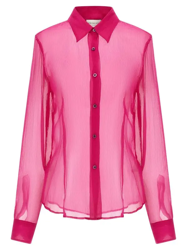 Dries Van Noten Cloudy Semi-transparent Silk Muslin Shirt