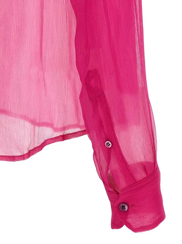 Dries Van Noten Cloudy Semi-transparent Silk Muslin Shirt
