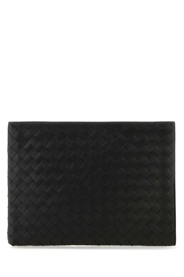 Bottega Veneta Intrecciato Leather Clutch - Black