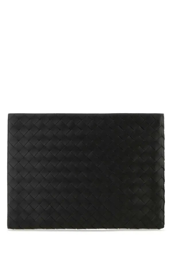 Bottega Veneta Intrecciato Leather Clutch - Black
