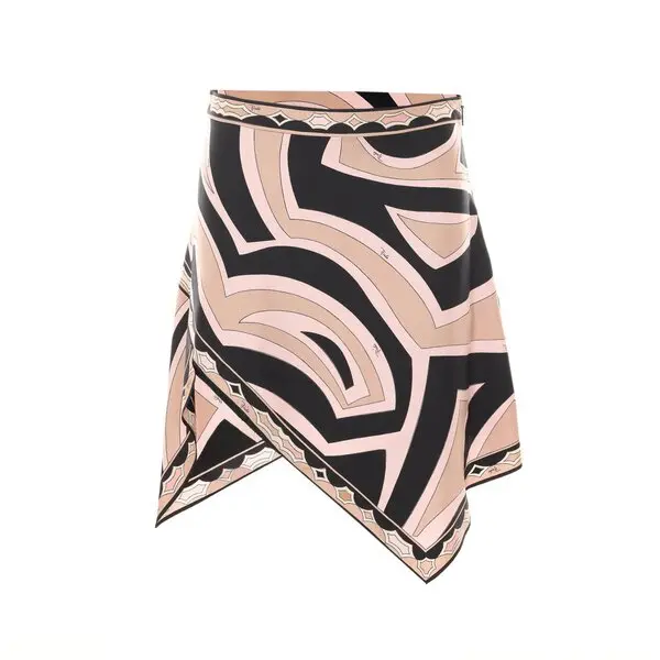Emilio Pucci Labirinto Print Asymmetrical Skirt - Cream