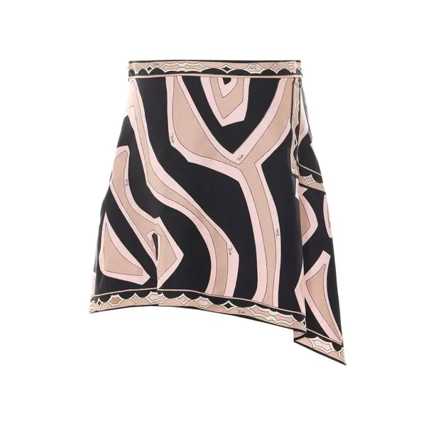Emilio Pucci Labirinto Print Asymmetrical Skirt - Cream
