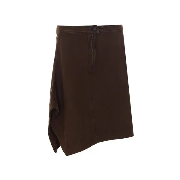 LEMAIRE Asymmetrical A-line Skirt - Brown